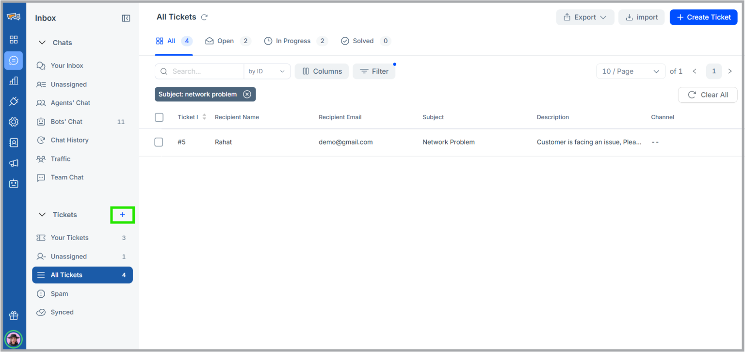 Custom Ticketing Tables | REVE Chat