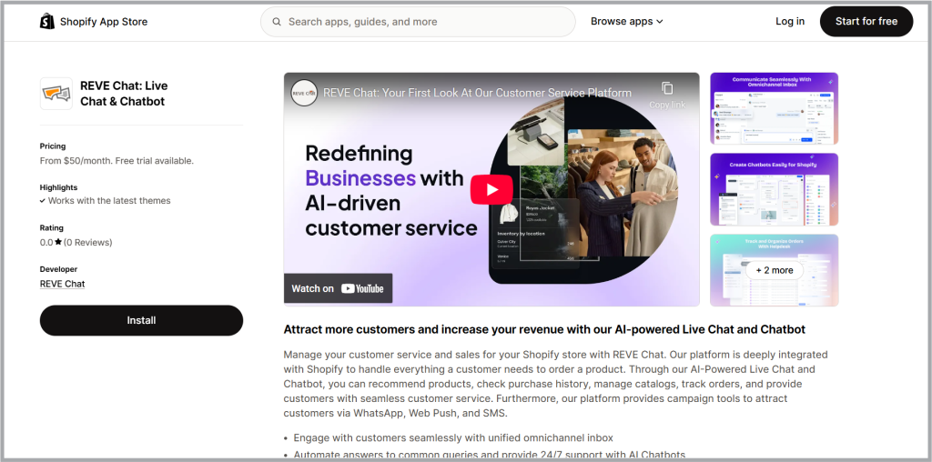 Shopify Integrations | REVE Chat